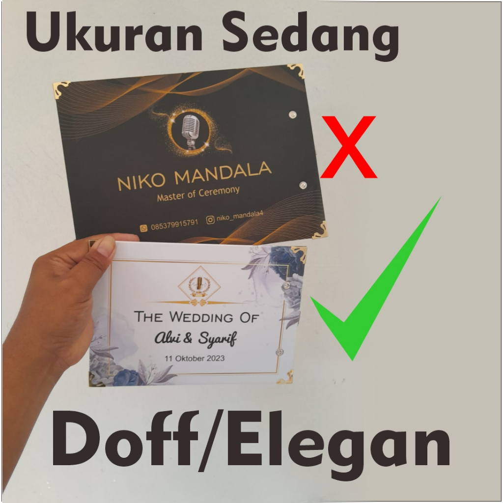 Jual Cue card MC Qcard MC Hardcover laminasi (waterproof) custom desain | Shopee Indonesia