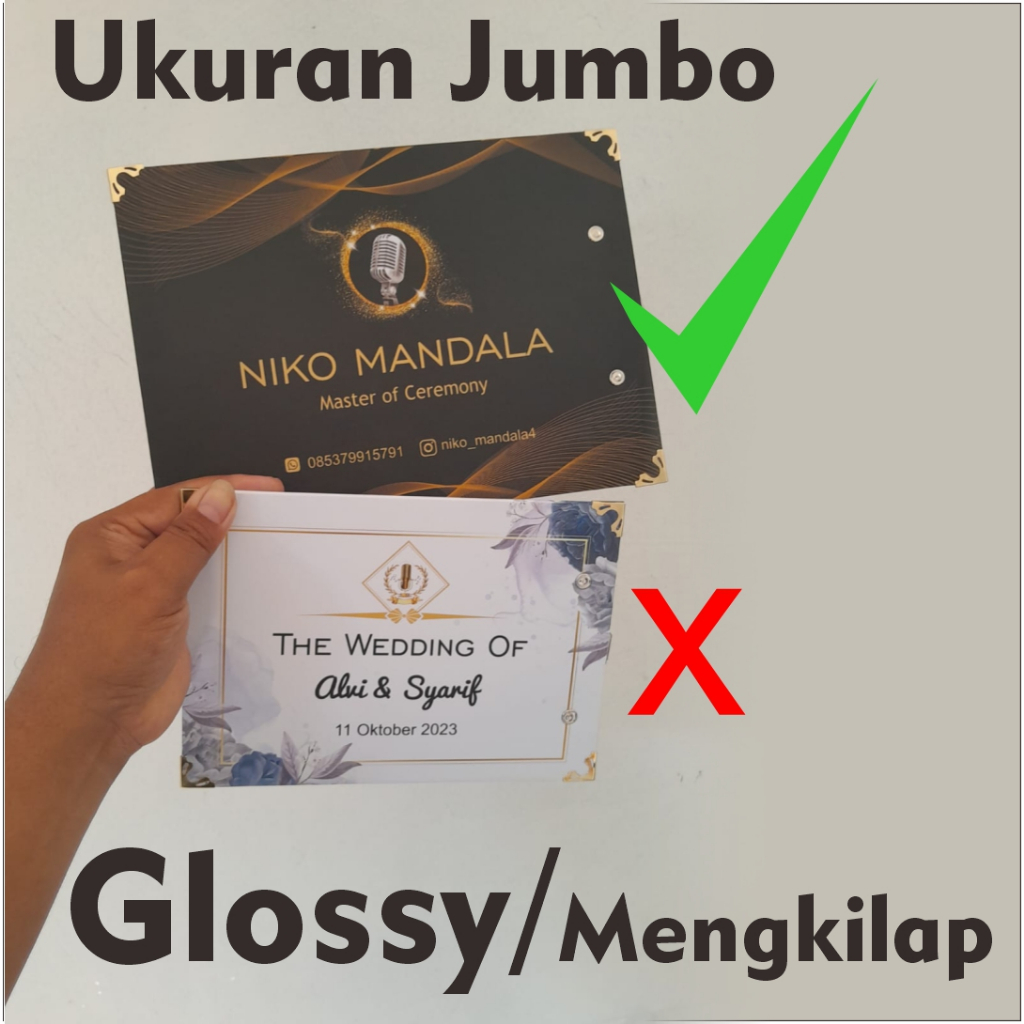 Jual Cue card MC Qcard MC Hardcover laminasi (waterproof) custom desain ...