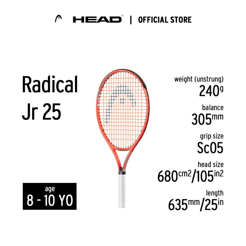 Jual HEAD Racket IG Radical Junior 25 240g SC05 - Raket Tennis | Shopee ...
