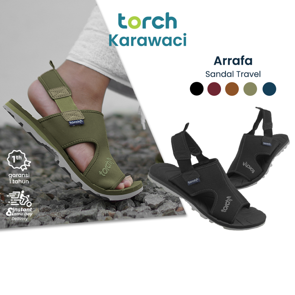 Jual TORCH Arrafa Sandal Haji Umrah Umroh 2in1 Slide Anti Slip Footwear ...