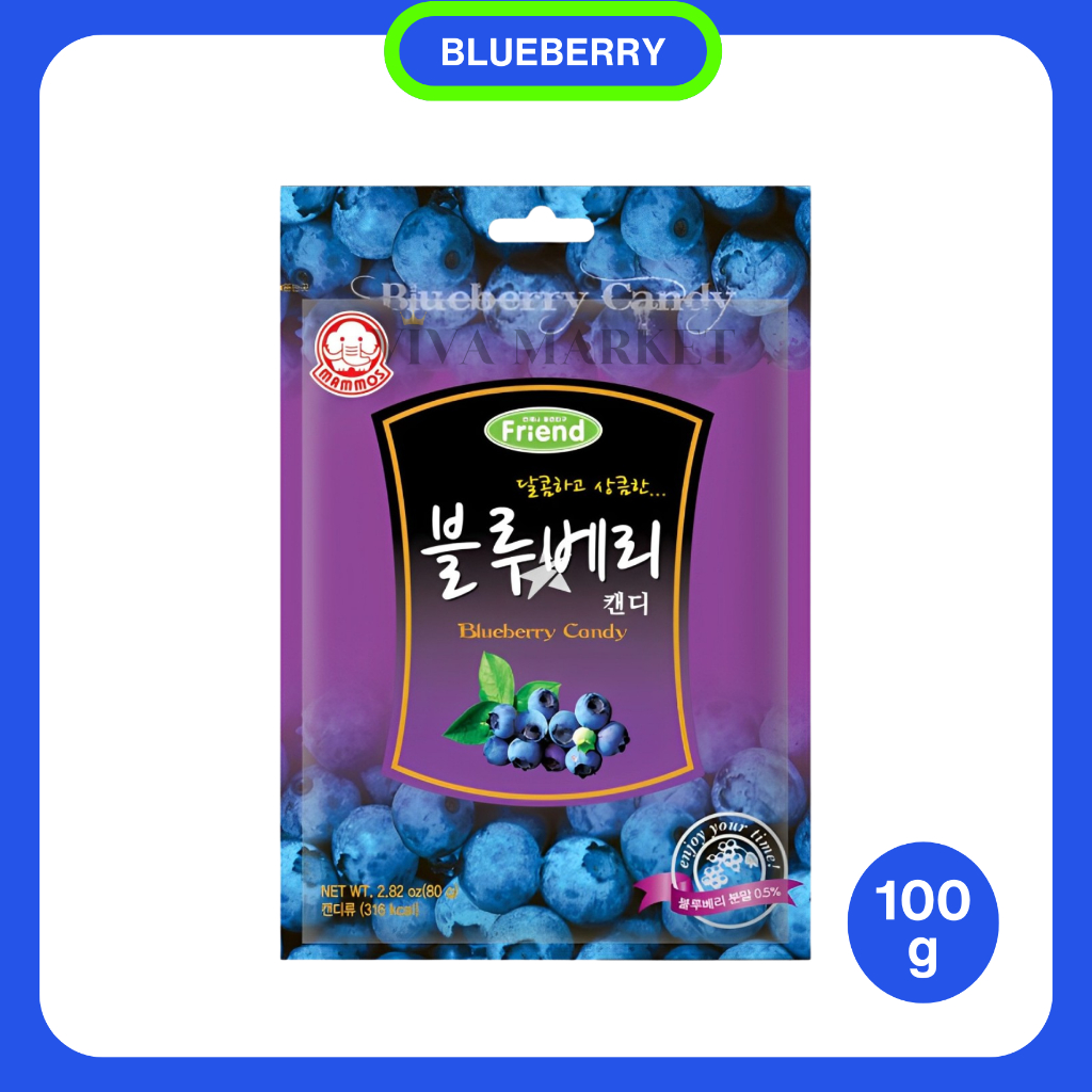Jual Blueberry Candy Mammos 100g. Permen Blueberry. Original Korea ...