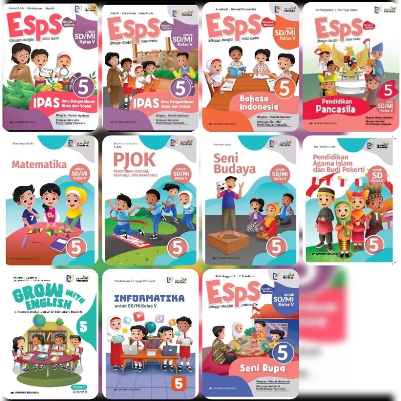 Jual Pelajaran Kurikulum Merdeka Kelas 5 SD/Mi Erlangga | Shopee Indonesia