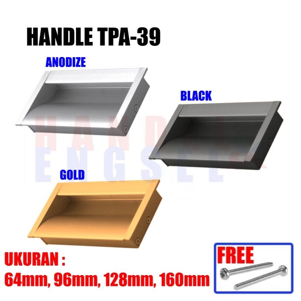 Jual Handle Tanam Tarikan Pintu Laci Lemari Sliding Alumunium HUBEN TPA ...