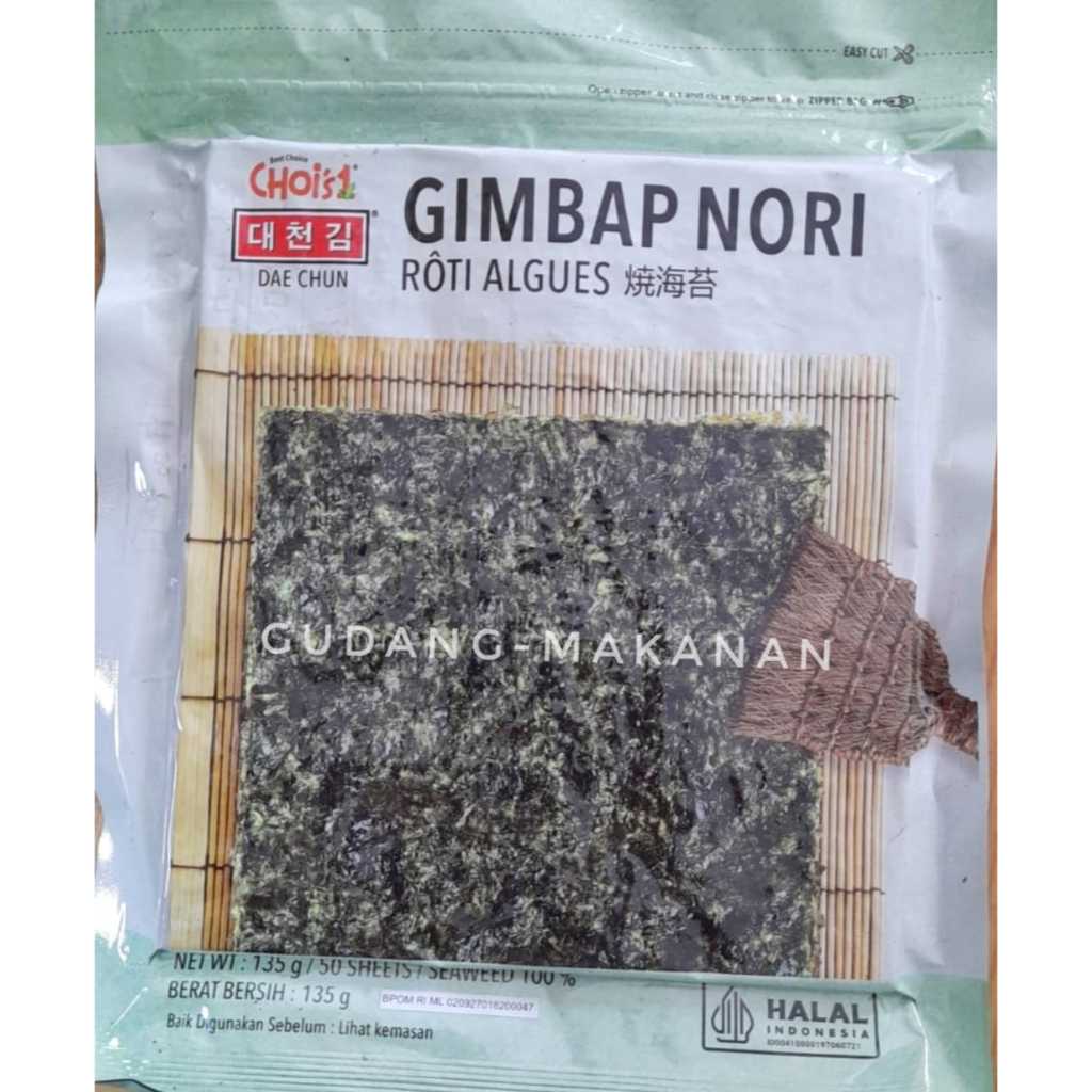 Jual Gimbab Nori/Sushi Nori Dae Chun 50 Lembar (Grade A) | Shopee Indonesia