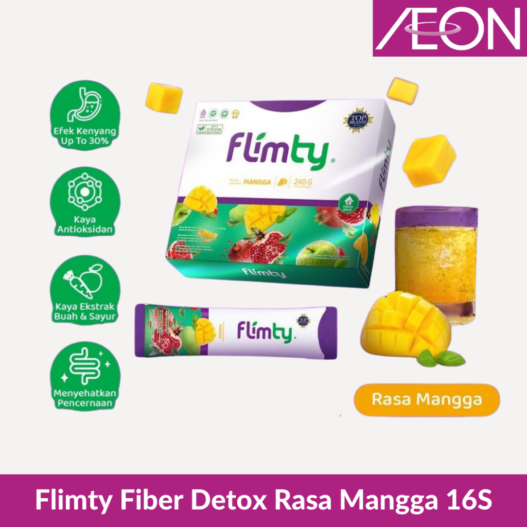 Jual Flimty Fiber Detox Antidioksidan Rasa Mango 16S | Shopee Indonesia