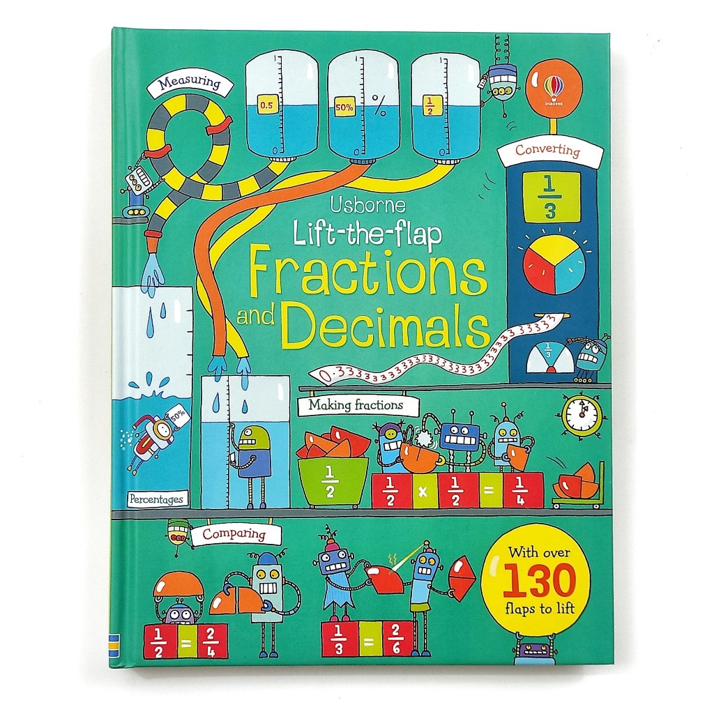 Jual ORIGINAL Usborne Lift The Flap Fractions & Decimals - Leon Books ...