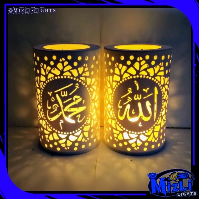 Jual Hiasan Meja Islami Couple Allah dan Muhammad Lampu Hias Mini ...