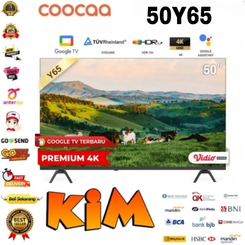Jual JNE ( Khusus Luar Kota) COOCAA 50Y65 LED Smart Google TV - 4K UHD - Dolby Audio - HDR10 ...