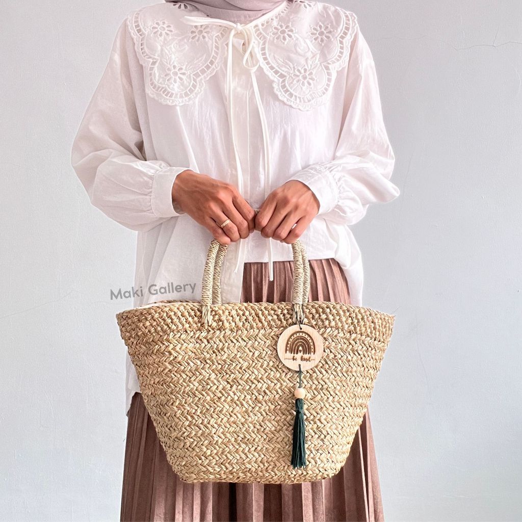 Jual Tas Anyaman ( Free Gantungan ) Kerajinan Mendong Pandan ELORA ...