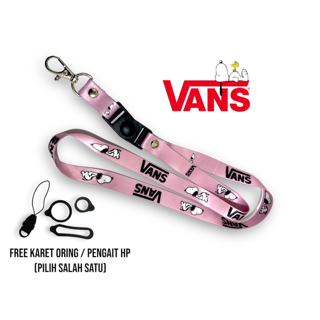 Jual VANS PINK SNOOPY CUTE Lanyard premium Tali Gantungan HP handphone Lanyard ID CARD lanyard ...