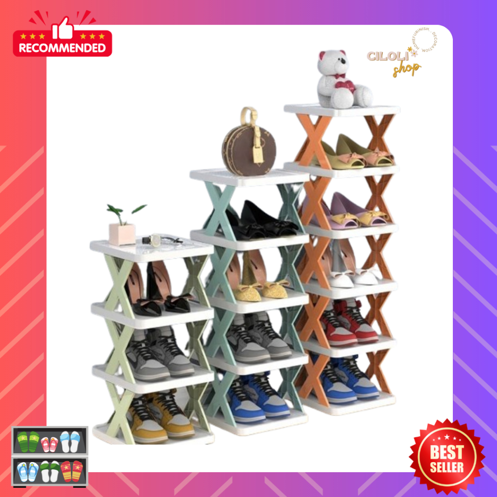 Jual RAK SEPATU X MODEL LIPAT PORTABLE / MULTI LAYER SERBAGUNA TARA 3 ...