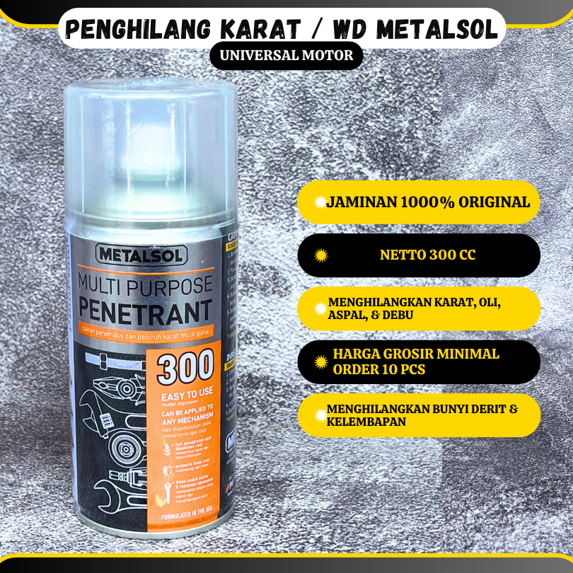 Jual Metalsol WD Penetrant Penghilang Anti Karat WD 300 CC (Multi ...