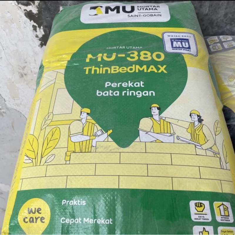 Jual MORTAR UTAMA MU 380 thinbedmax 40 kg | Shopee Indonesia