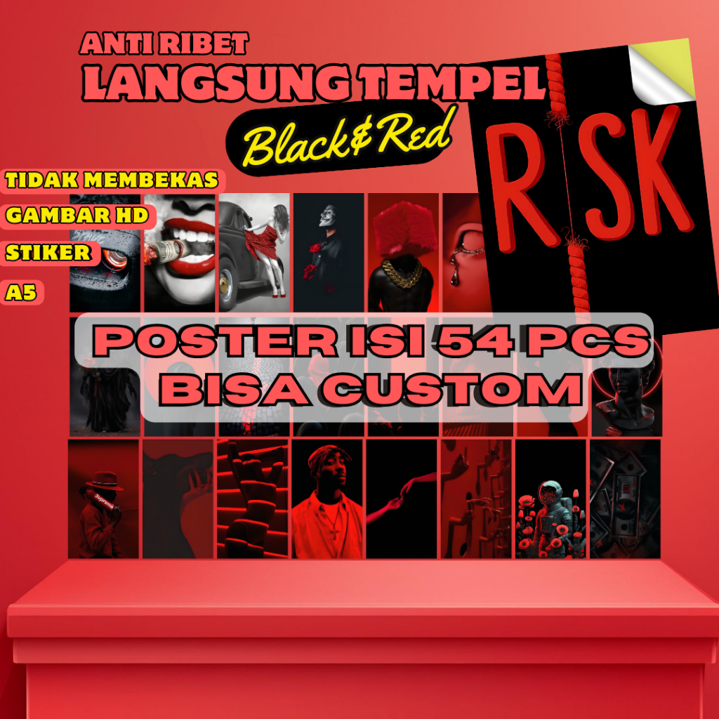 Jual STIKER POSTER DINDING ISI 54 PCS | TINGGAL TEMPEL | STIKER POSTER ...