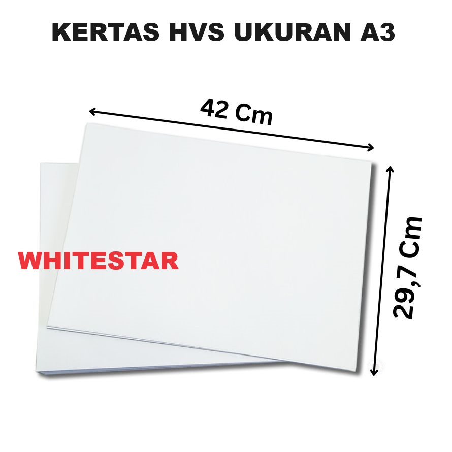 Jual (50 lembar) kertas hvs ukuran A3 70 , 80 , 100 gsm / gr ecer sidu ...