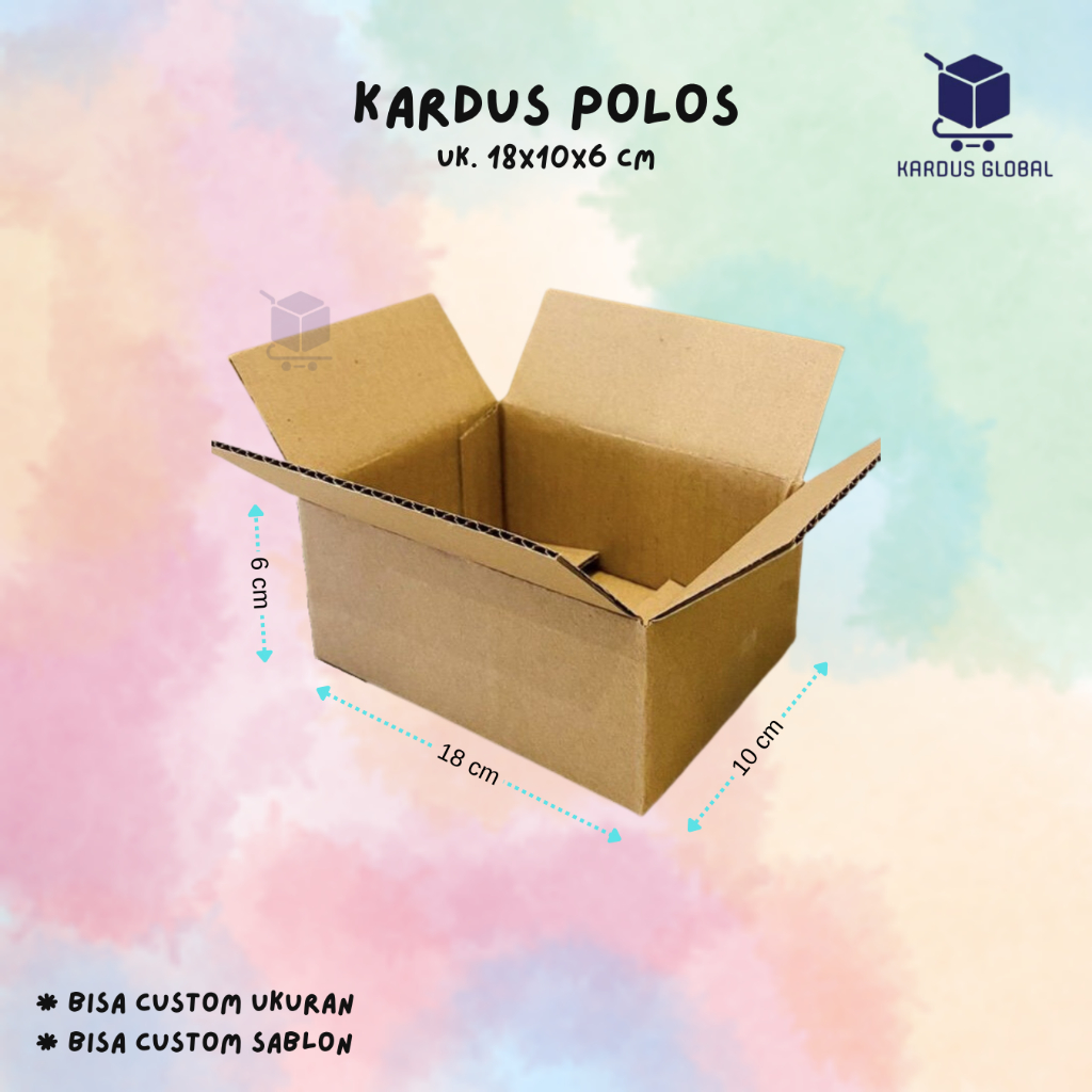 Jual KARDUS BOX POLOS BARU UKURAN 18x10x6 CM | Shopee Indonesia