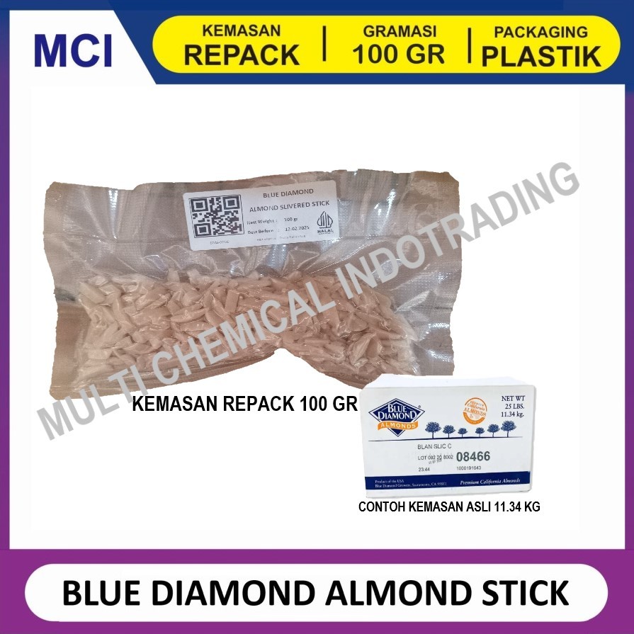 Jual BLUE DIAMOND ALMOND BLANCHED SLIVERED ALMOND STICK STIK POTONGAN ...
