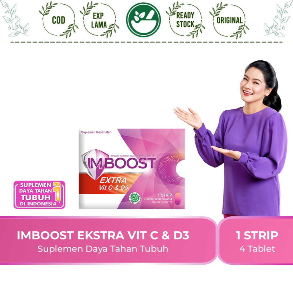 Jual IMBOOST EXTRA VIT C D3 1 STRIP IMBOOST VITAMIN C DAN D3 4 KAPLET ...