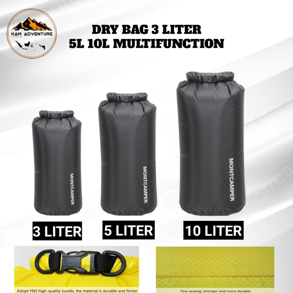 Jual Dry Bag Outdoor Waterproof Travel 3L 5L 10L - Tas Anti Air - Kantong Multifungsi | Shopee ...