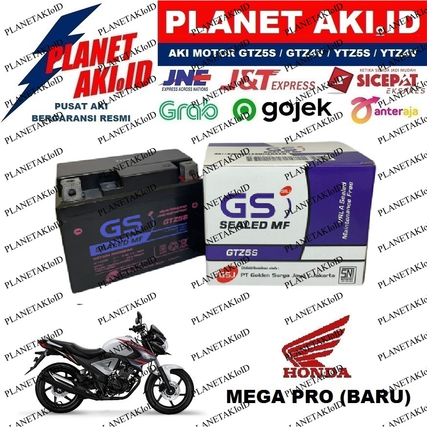 Jual Aki Motor Honda New Mega Pro Megapro GTZ5S Accu Kering MF | Shopee Indonesia
