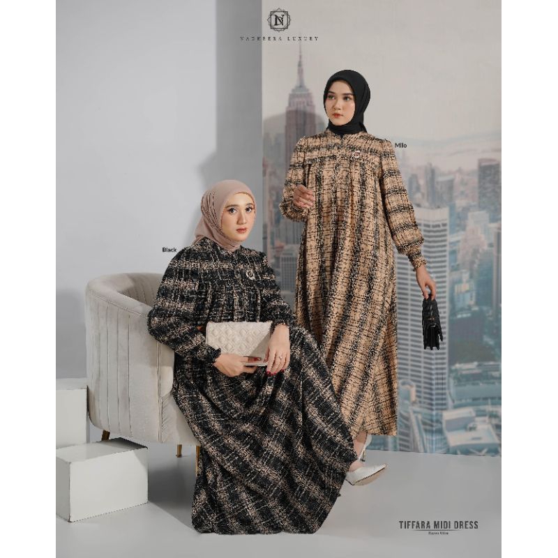 Jual Baju Gamis Tiffara Midi Dress Harga Special Price By Nadheera Luxury | Shopee Indonesia