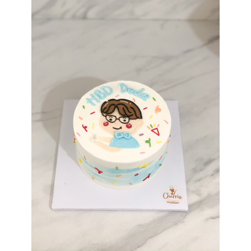Jual [SAME DAY] korean cake 12cm cirebon only simple or custom design ...
