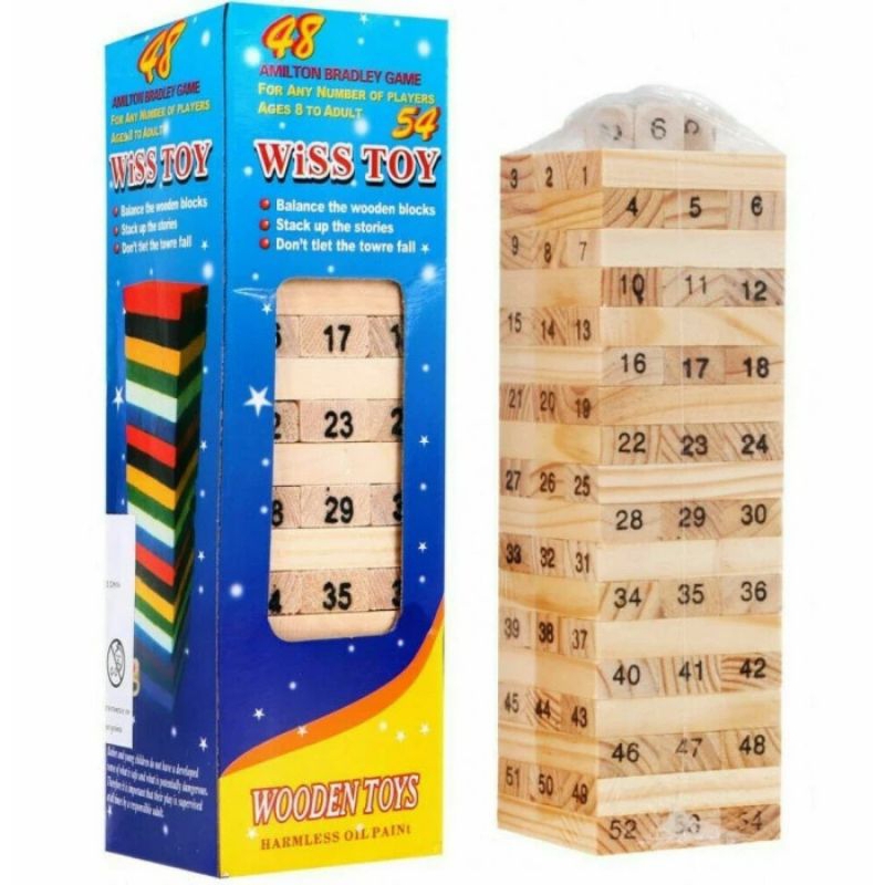 Jual Mainan Anak Wooden Block Kayu Balok/Taffware dengan 4 Dadu ...
