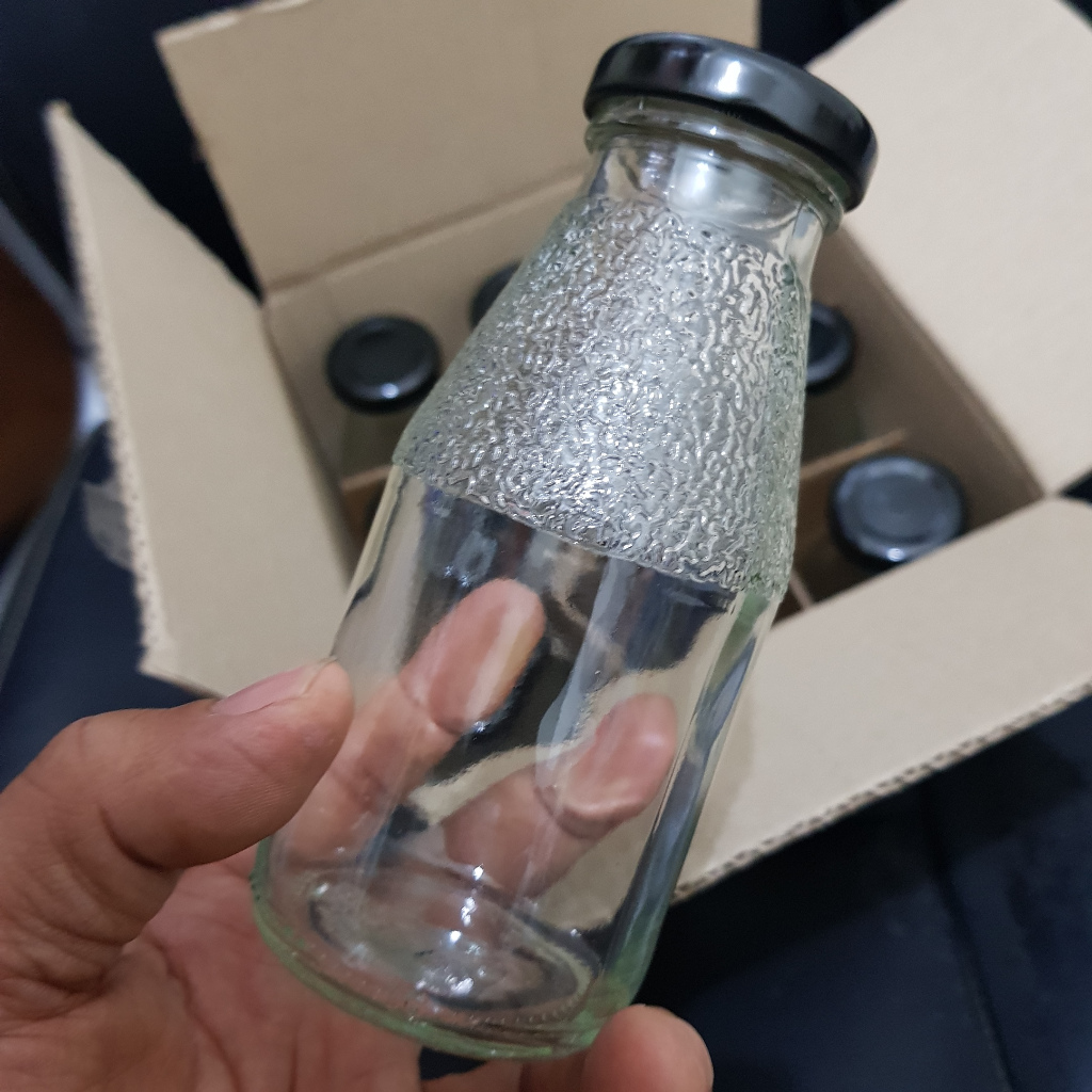 Jual ( 9 ) PCS 200ML BOTOL JUS KACA / BOTOL JUICE KACA 200 ML / BOTOL ...