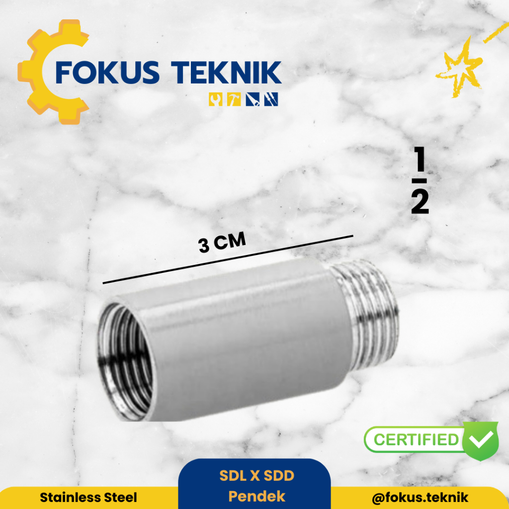 Jual SDL X SDD Stainless 1/2 Inch Sambungan Drat Luar Stainless 1/2 ...