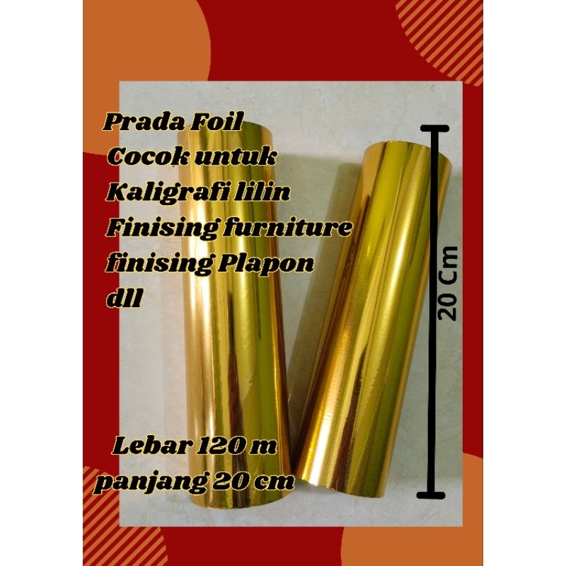 Jual prada foil gold / emas 20 cm x 120 m | Shopee Indonesia