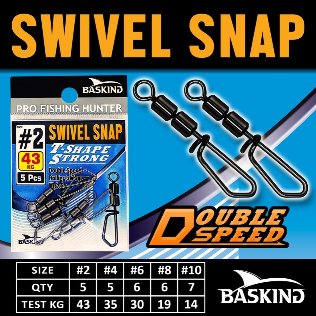 Jual BASKING HIGH SPEED SNAP DOUBLE ROLLING SWIVEL T SHAPE STRONG ...