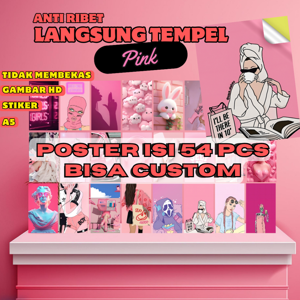 Jual STIKER POSTER DINDING ISI 54 PCS | TINGGAL TEMPEL | STIKER POSTER ...