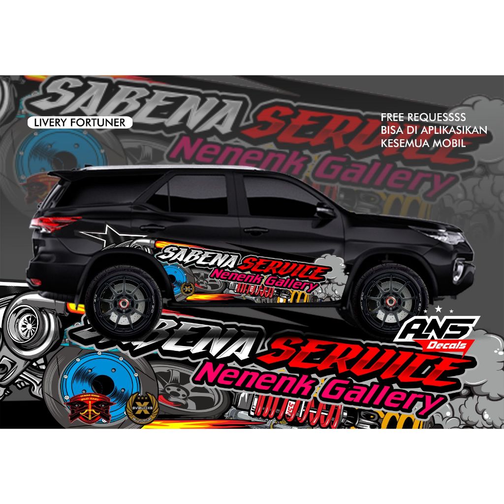 Jual STIKER LIVERY MOBIL FOURTUNER STIKER MOBIL PAJERO SPORT STIKER ...