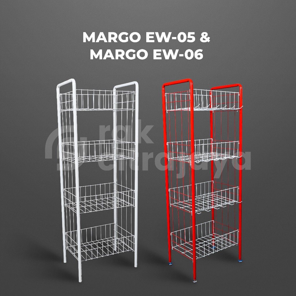 Jual RAK CIKI SNACK JUMBO SERBAGUNA SUSUN 4 PUTIH/MERAH | MARGO EW-05 ...