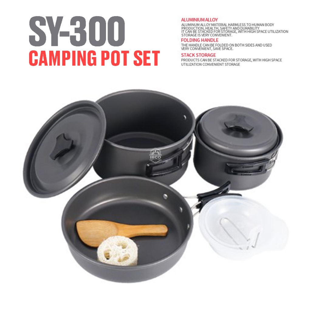 Jual IRCO Alat Masak Outdoor Lengkap 4 Orang Cooking Set Sy 300 Anti ...