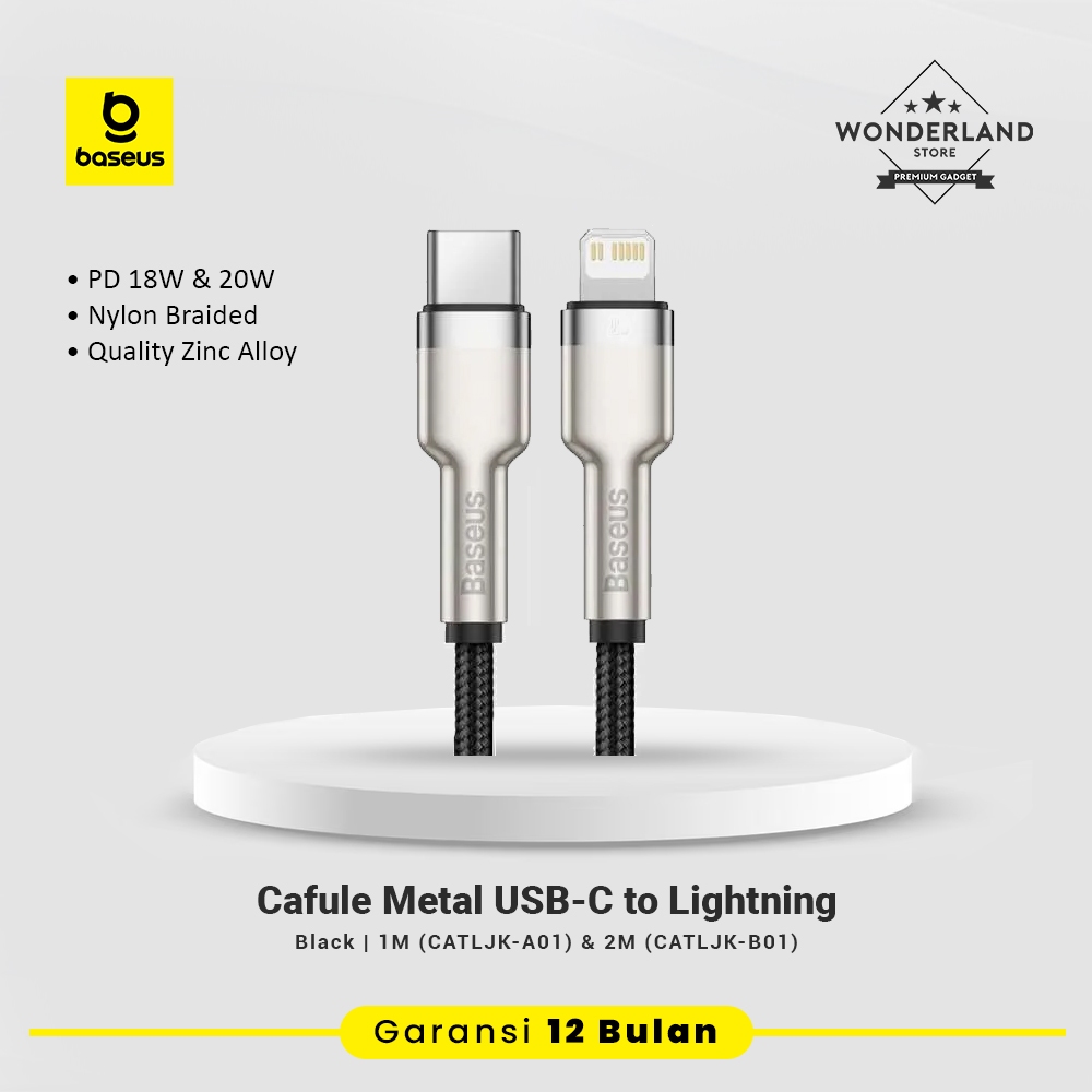 Jual Baseus Kabel Data iPhone Cafule Metal 20W USB-C to Lightning Nylon ...
