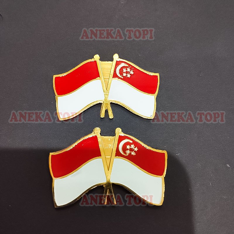 Jual Cross Flag Pin Indonesia Singapura Pin Bendera Persahabatan ...
