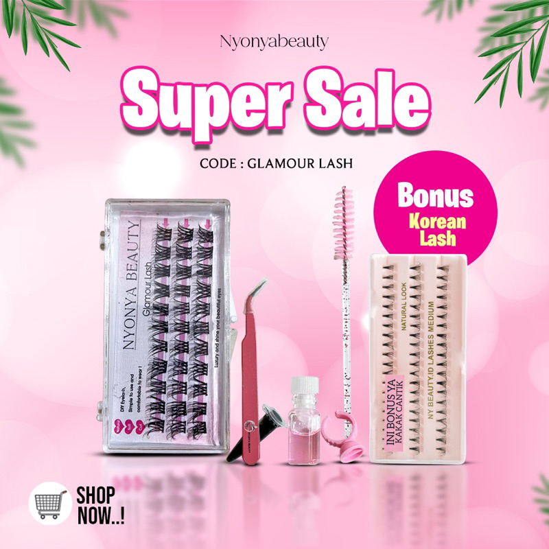 Jual PAKET EYELASH EXTENSION /NYONYA BEAUTY / PAKET GLAMOUR LASH | Shopee Indonesia