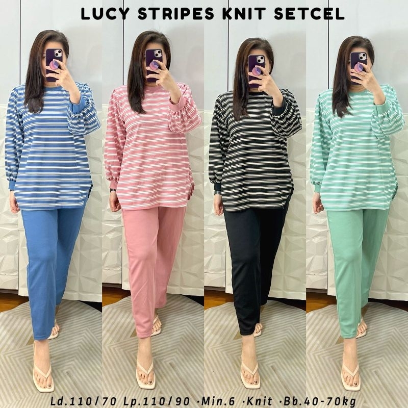 Jual LUCY STRIPES KNIT SETCEL (Ld.110) Bb.40-70kg | Shopee Indonesia