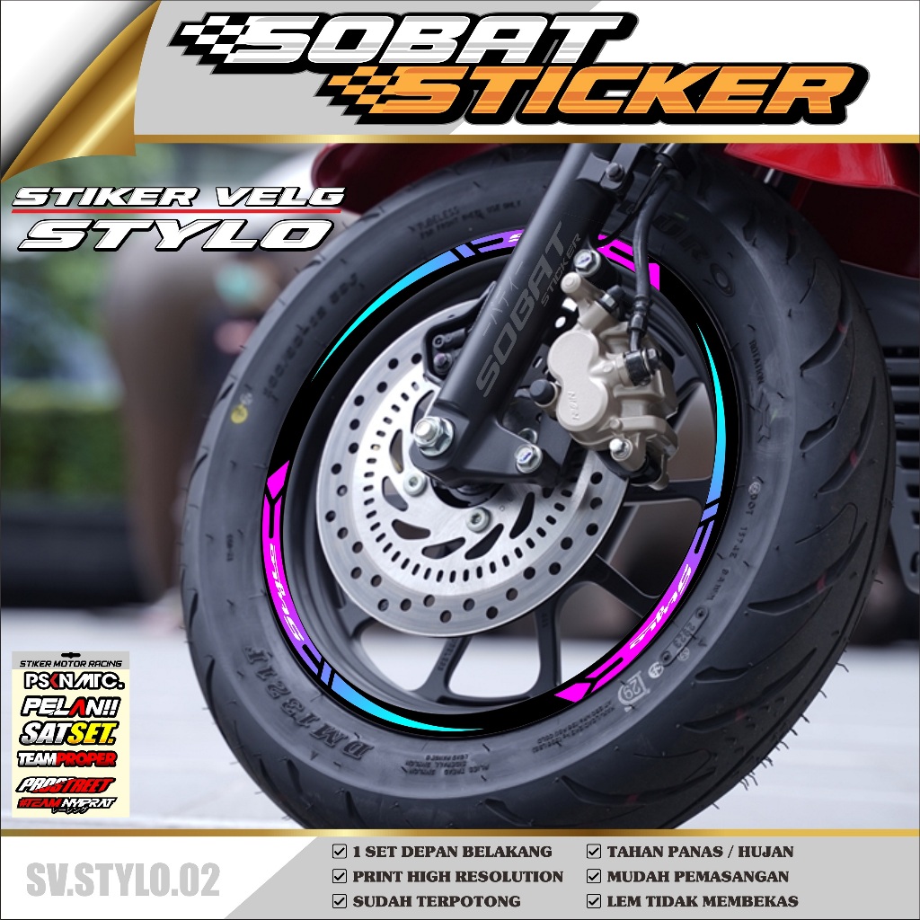 Jual Stiker Velg Pelek New Honda Stylo 160 Tahun 2024 Print Ring 12 ...