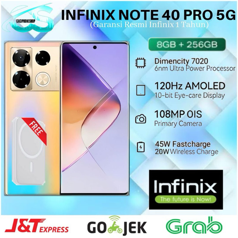 Jual INFINIX NOTE 40 PRO 5G Ram 8GB Rom 256GB 8/256 Garansi Resmi Infinix 1 Tahun | Shopee Indonesia