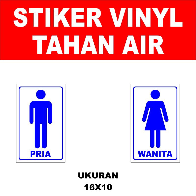 Jual LAMBANG PRIA WANITA UK 16X10CM STIKER SIGN/STIKER PERINGATAN ...