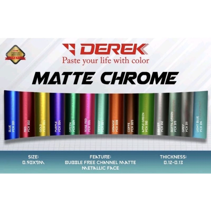 Jual Derek Super mattchrome / doff size 9m x50cm roll sticker stiker ...