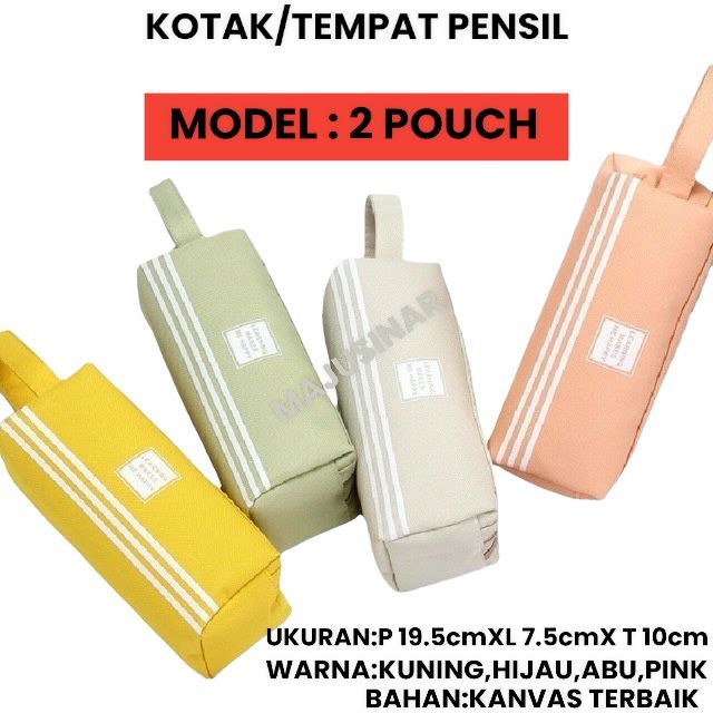 Jual Kotak Pensil Dan Stationery Dua Zipper Dompet Pensil 2 Pouch ...