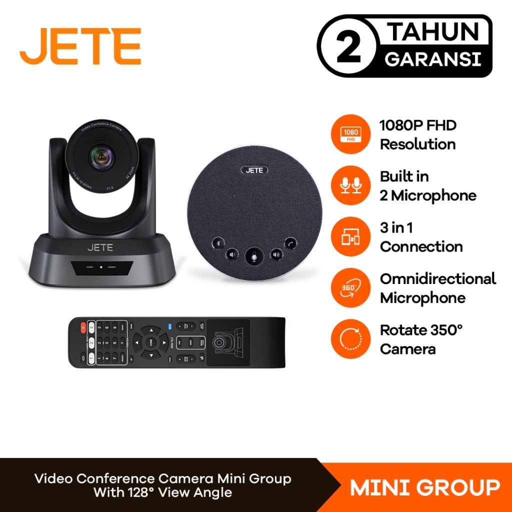 Jual JETE PTZ | Jete Mini Group - Webcam Video Conference 1080P 3x Zoom ...