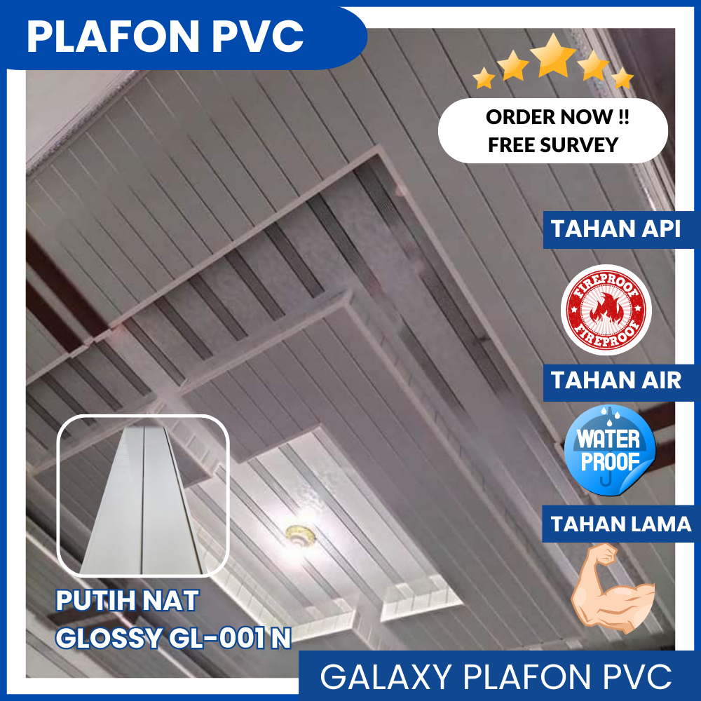 Jual Plafon PVC Minimalis Elegan Putih Nat Glossy/Interior Atap Rumah ...