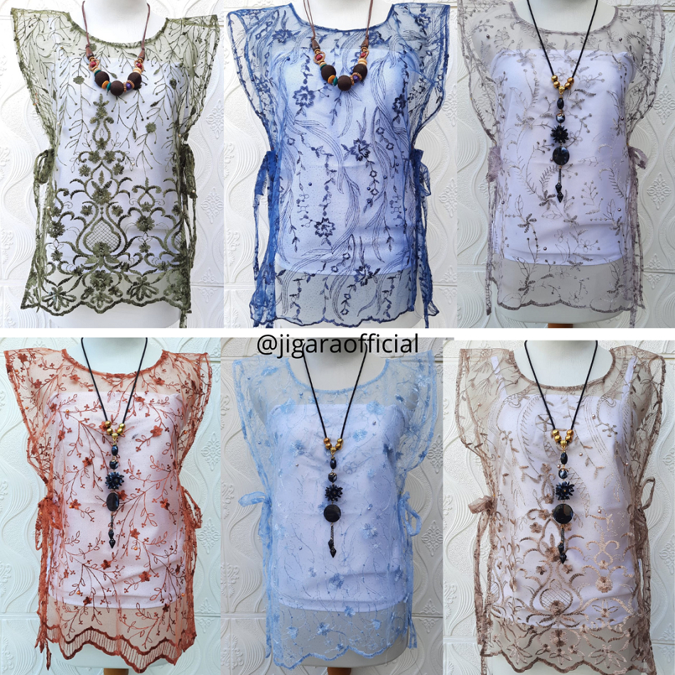 Jual Termurah Outer Rompi Tali Brokat Premium Rompi Brokat Tanpa Lengan ...