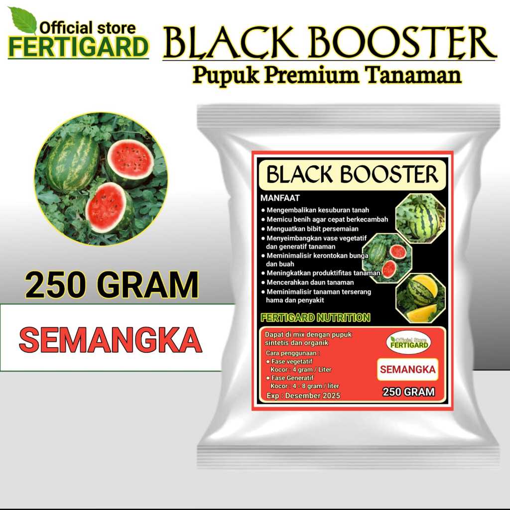 Jual Fertigard - Pupuk organik black booster tanaman semangka kemasan 250 gram | Shopee Indonesia