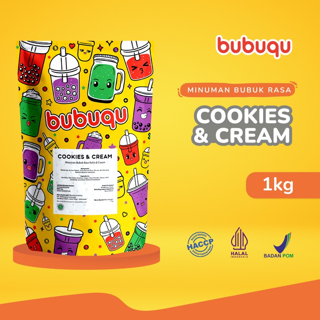 Jual Bubuqu Cookies & Cream Powder Drink 1 Kg - Bubuk Minuman Kue ...