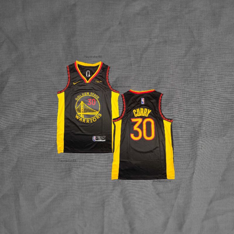 Jual Baju Jersey Basket Swingman NBA Steph Curry GSW Warriors Hitam ...